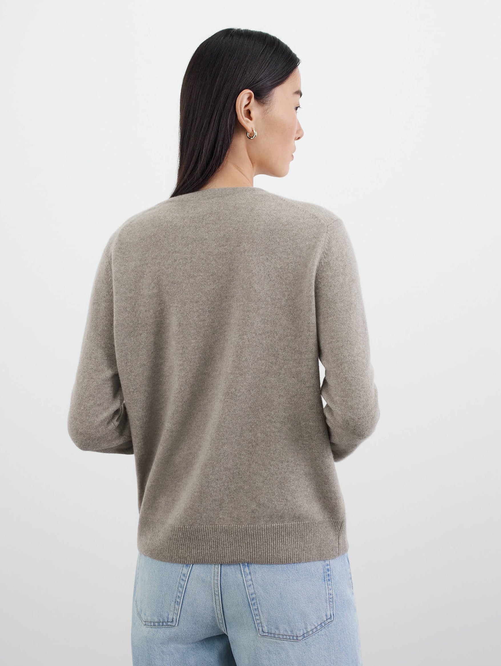 Classic Cashmere Cardigan in Greige – Muse Boutique