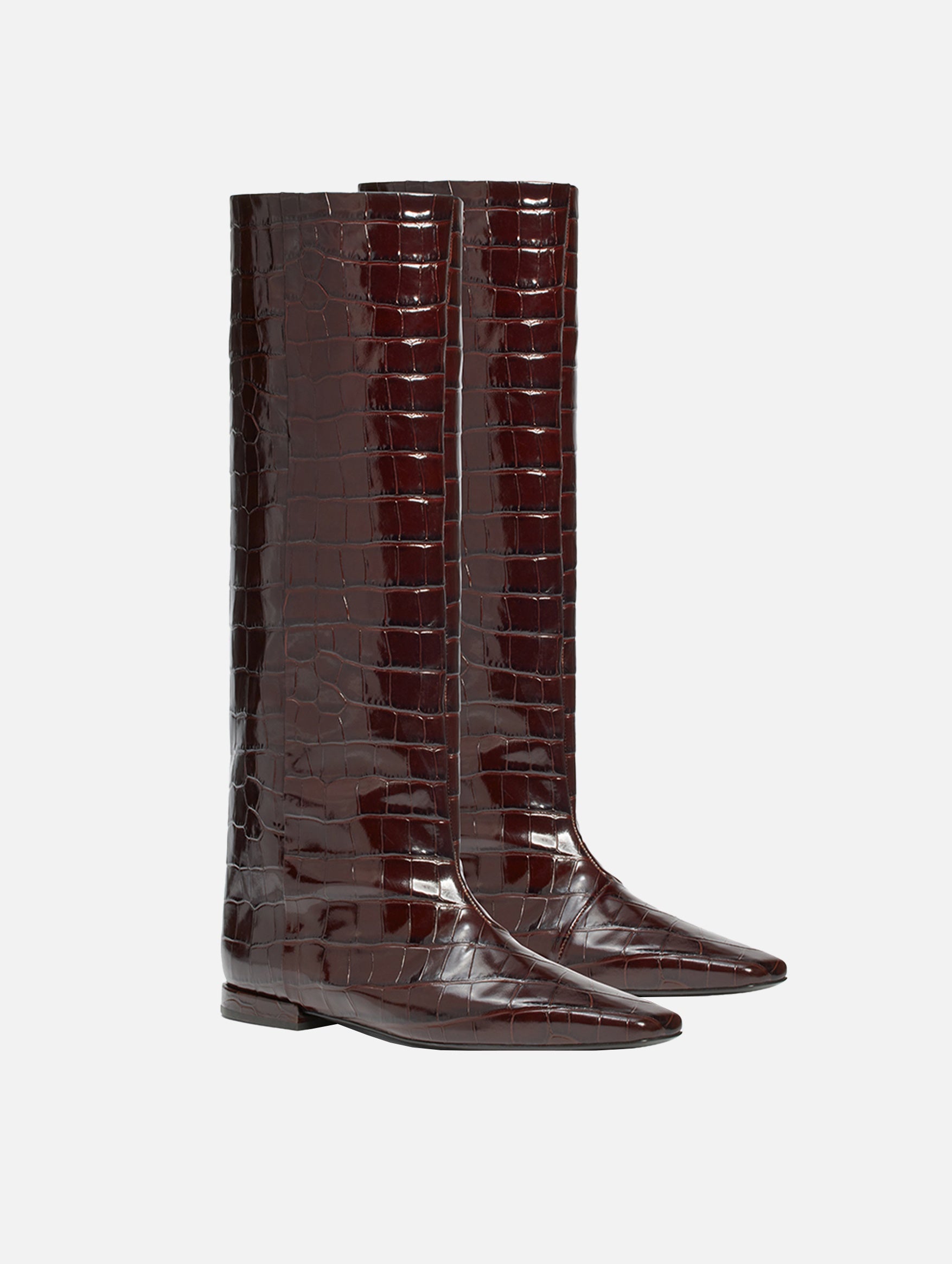 Ellie Embossed Knee-High Boots in Chocolate – Muse Boutique