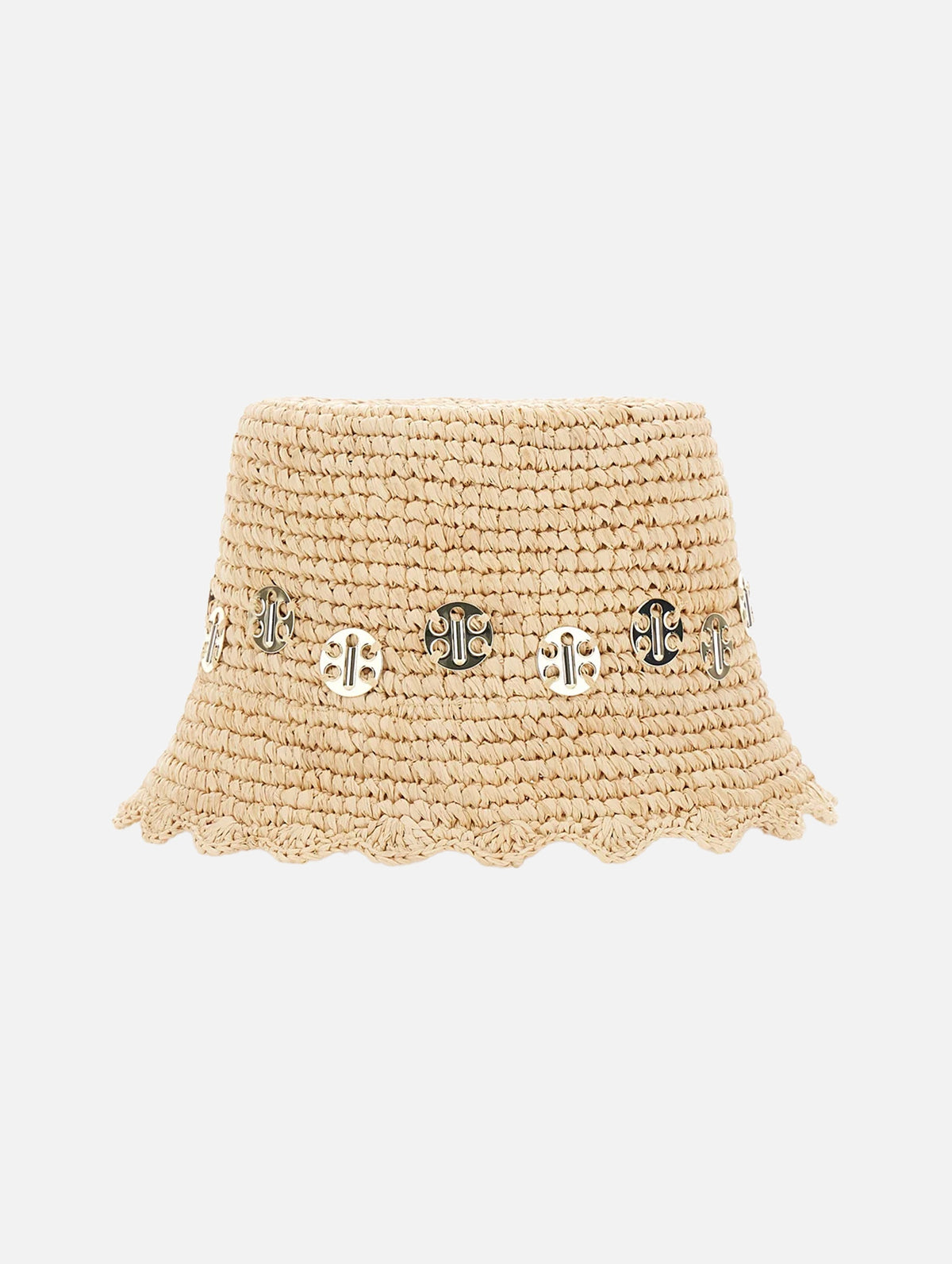 Embellished Raffia Bucket Hat in Beige – Muse Boutique