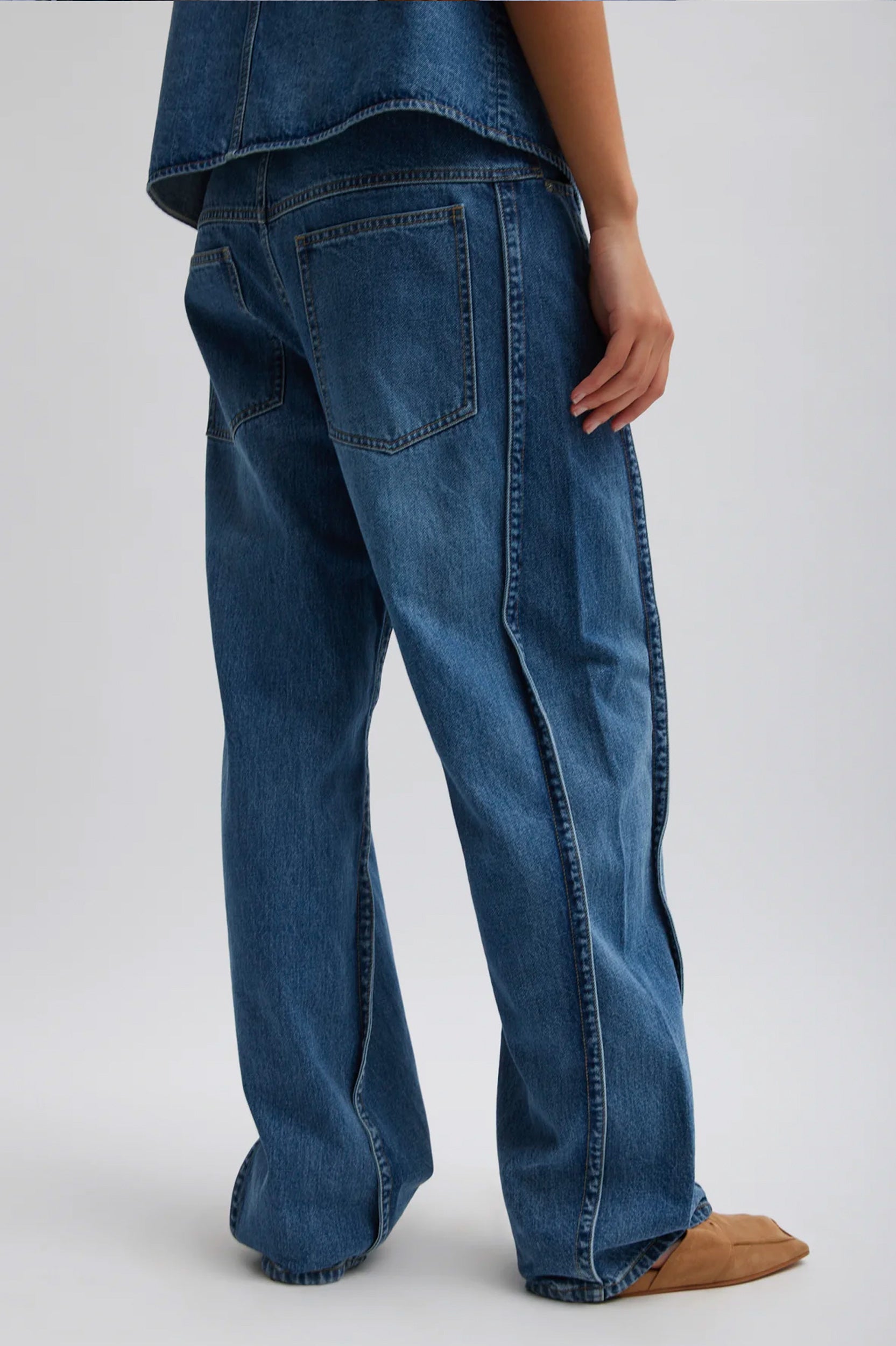 Spring Tuck Jean : Classic Blue Regular | Muse Boutique
